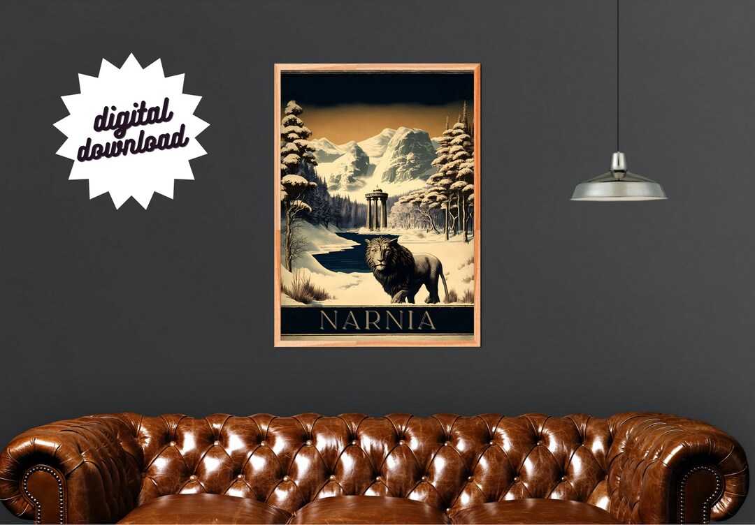 Narnia - Lion, Witch and the Wardrobe Vintage Poster, Travel Wall Art ...