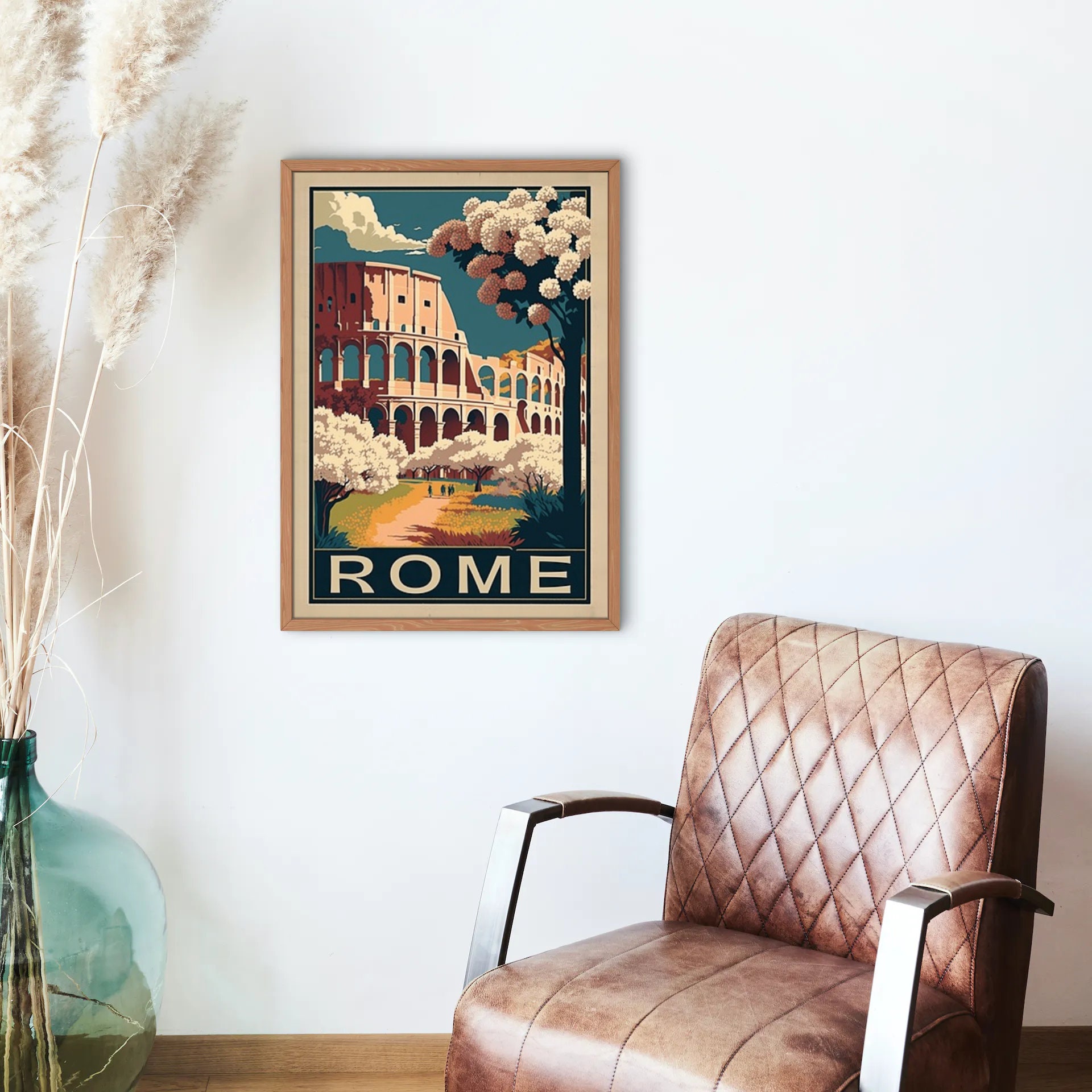 Roman Colosseum / Rome Vintage Poster, Travel Wall Art Print, Gift for ...