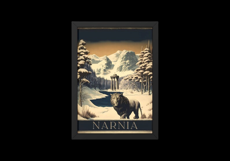 Narnia - the Lion, the Witch and the Wardrobe Vintage Poster, Travel ...