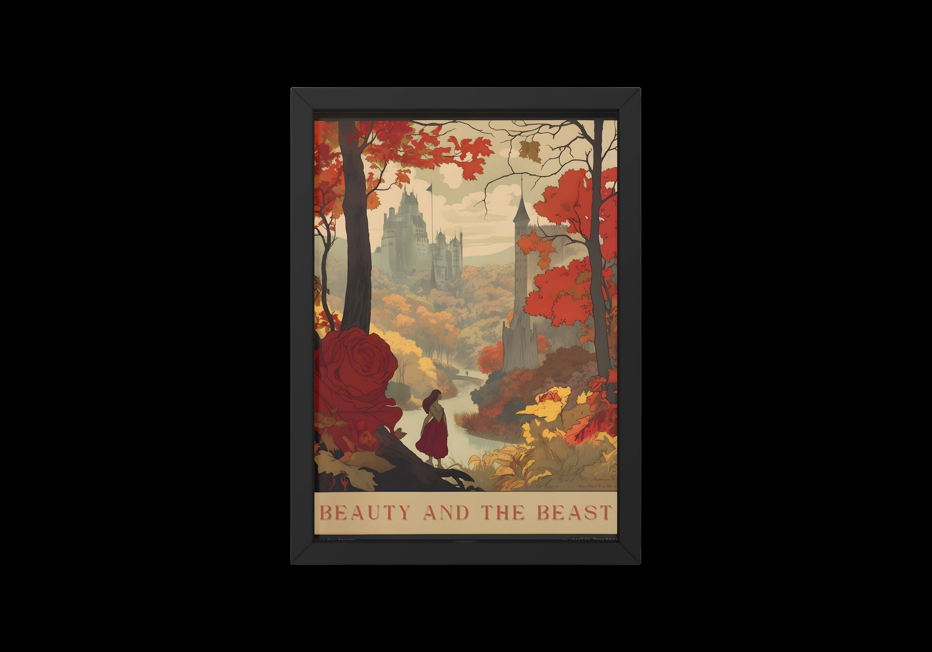Beauty and the Beast Poster Travel Wall Art Print Gift for - Etsy