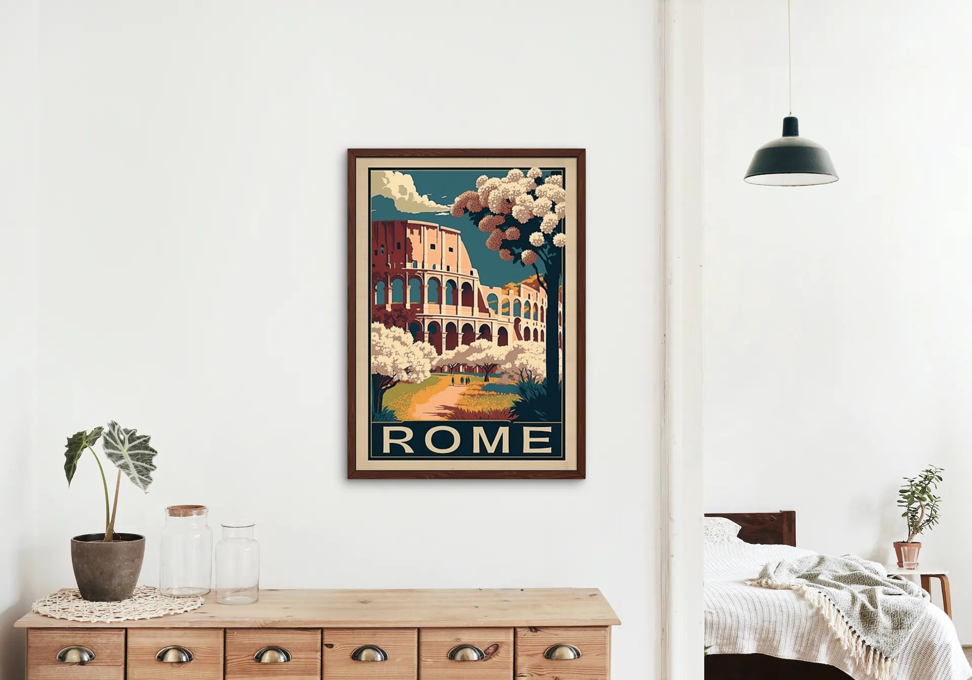Roman Colosseum / Rome Vintage Poster, Travel Wall Art Print, Gift for ...