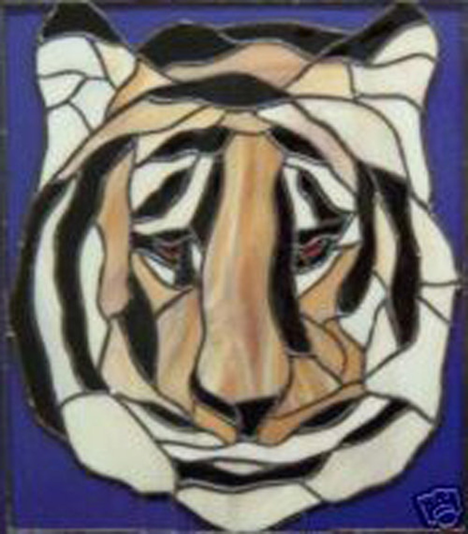 Tiger Face Stained Glass Pattern Digital - Etsy
