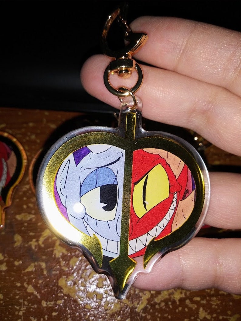 Angel and Demon Cuphead DLC Keychain Charm - Etsy