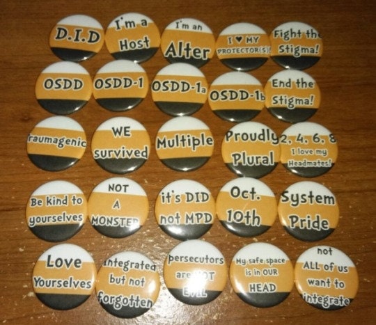 DID/OSDD System Pride Buttons FREE Awareness Ribbon With a | Etsy