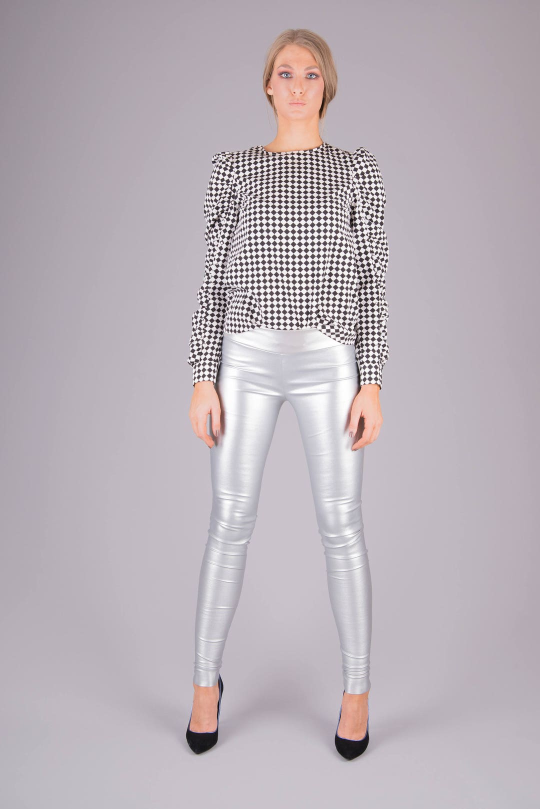 Silver Leggings, Women Leggings, Leggings Girls, Metalic Leggings ...
