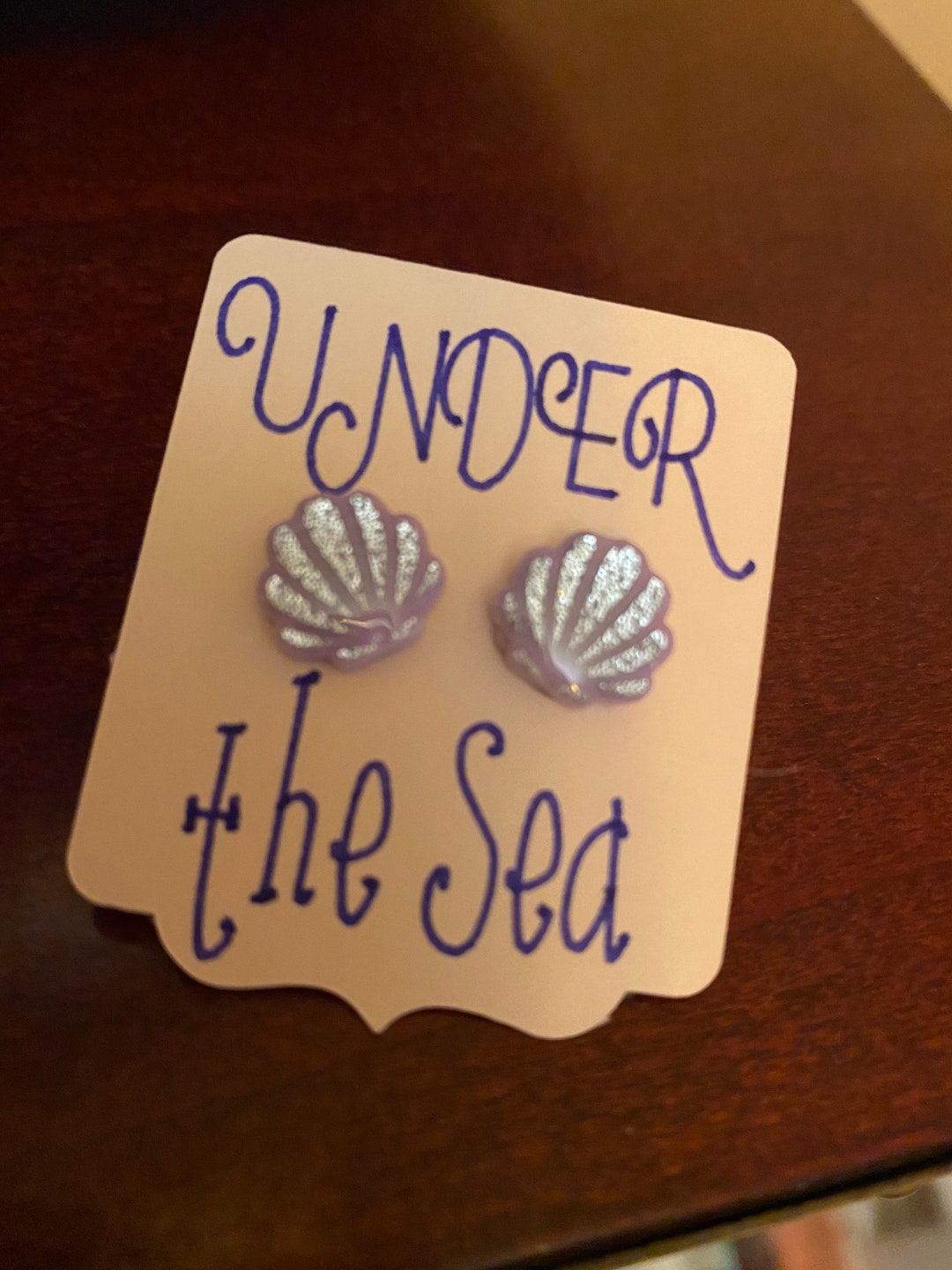 Purple Mermaid Shell Earrings - Etsy