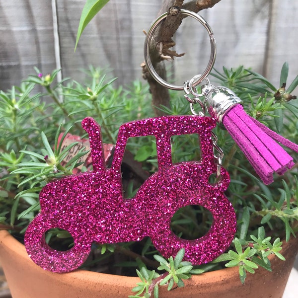 John Deere Tractor Keychain - Etsy