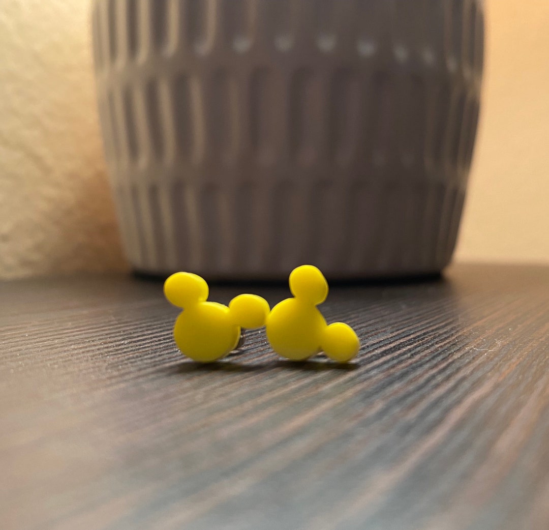 Yellow Boy Mouse, Hidden Mickey Head Earrings - Etsy