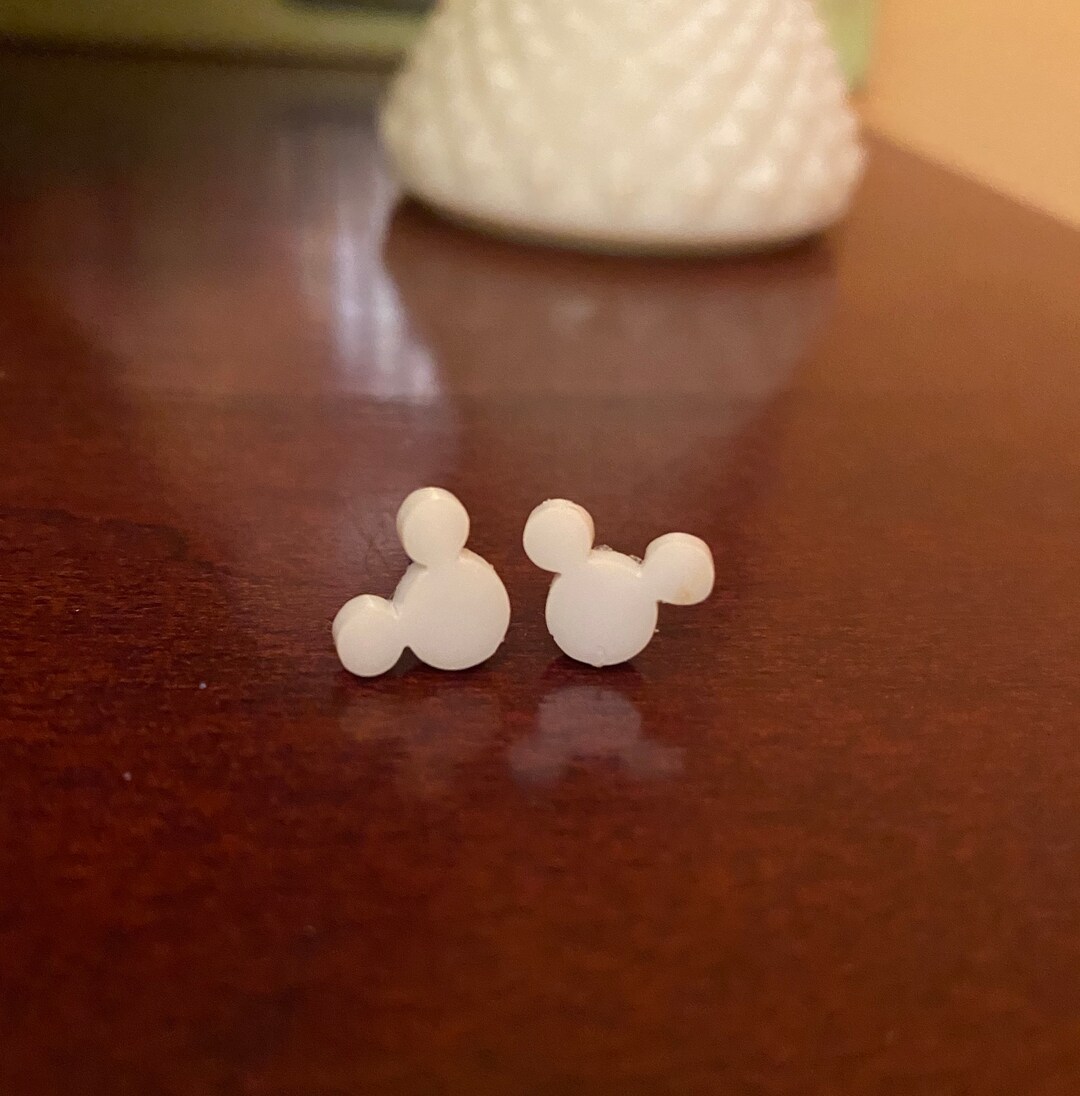 White Boy Mouse, Hidden Mickey Head Earrings - Etsy