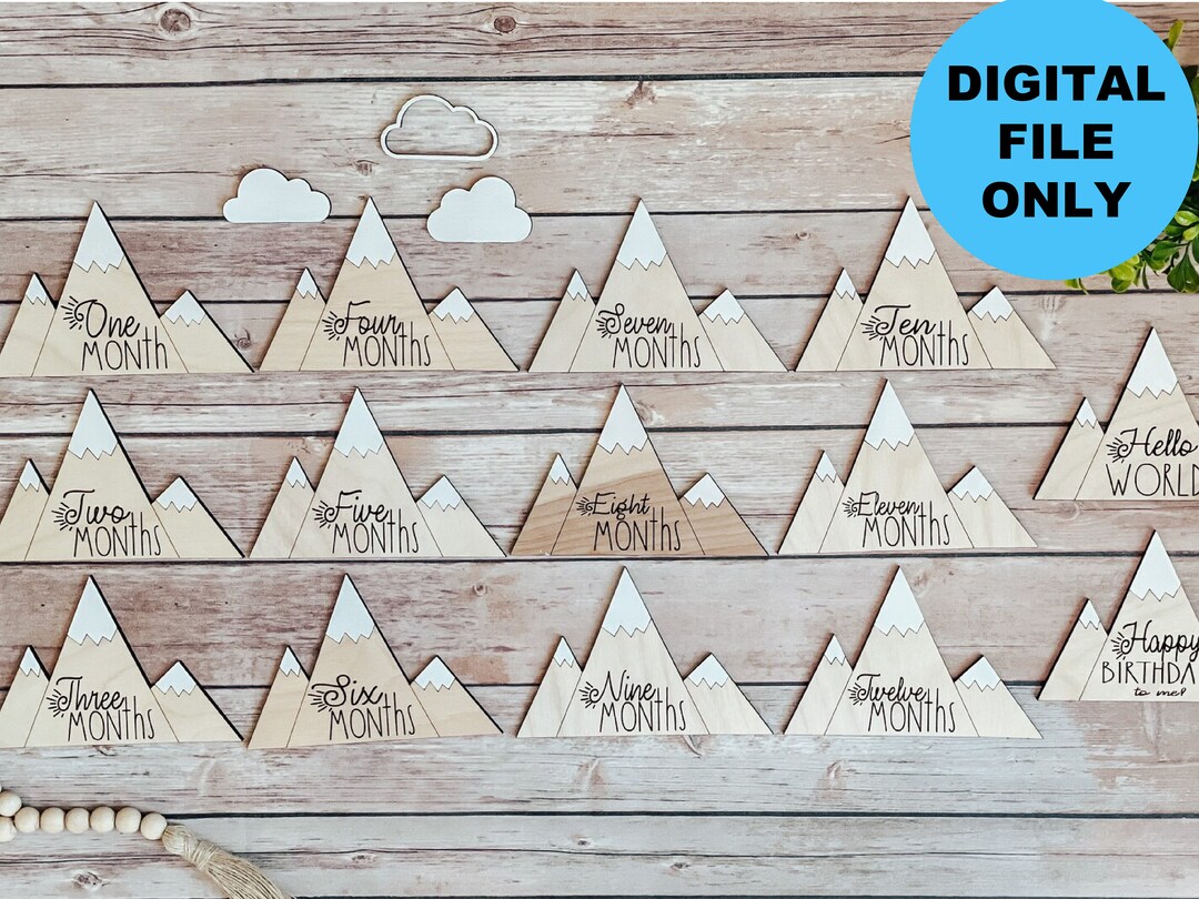 Baby Milestone SVG File, Mountain Milestones, Woodland Nursery, Infant ...