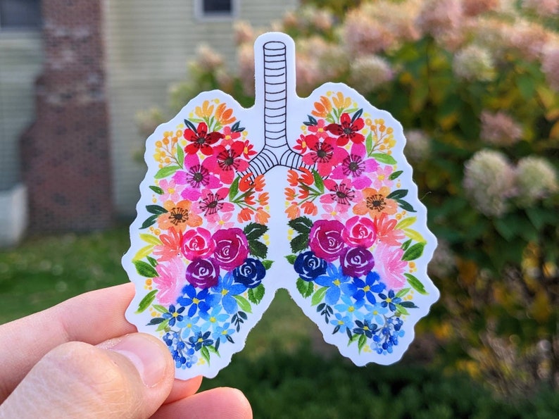 Floral Lung Vinyl Sticker Decal Laptop Sticker. Nurse Gift - Etsy