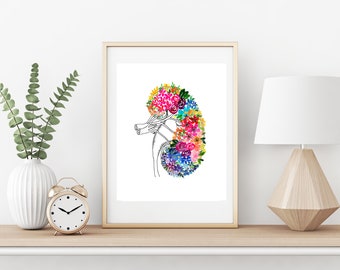 Floral Kidney Art - Etsy