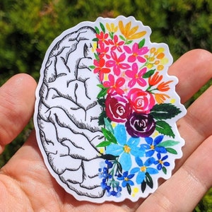Anatomical Heart Lung Brain Floral Vinyl Sticker Set. Flower Vinyl ...