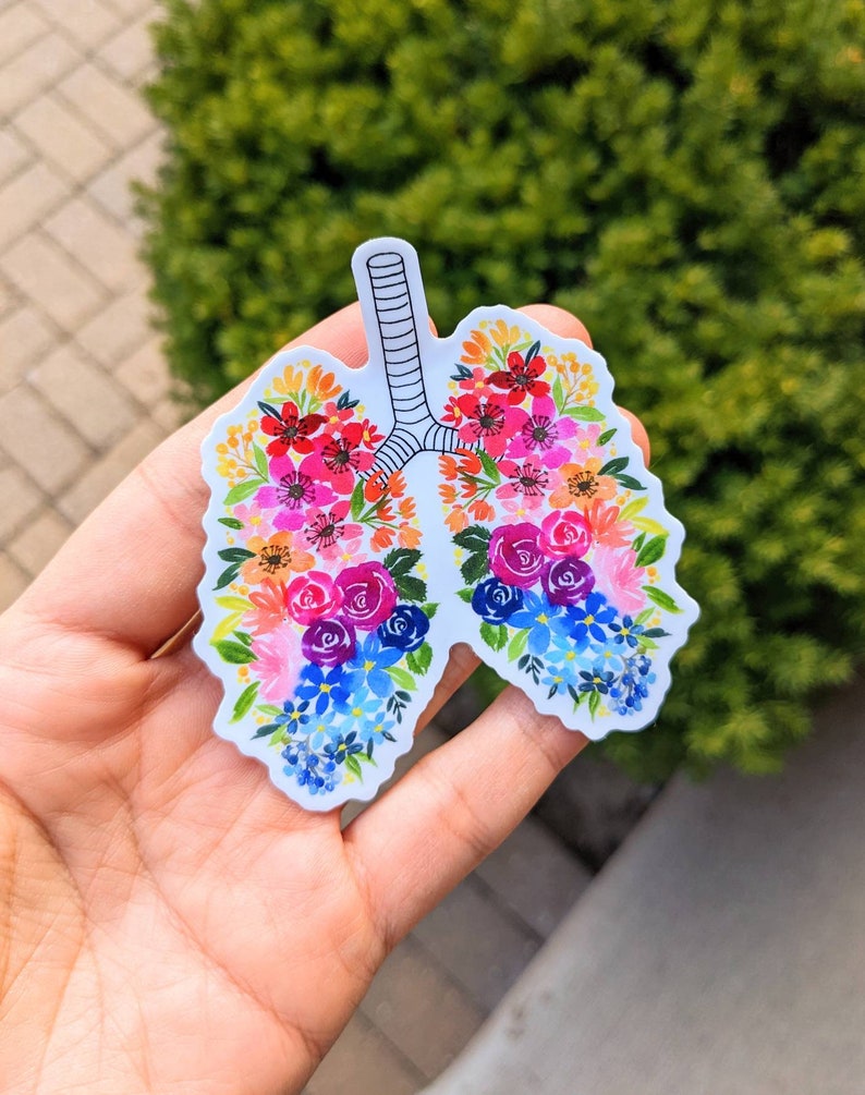 Floral Lung Vinyl Sticker Decal Laptop Sticker. Nurse Gift - Etsy