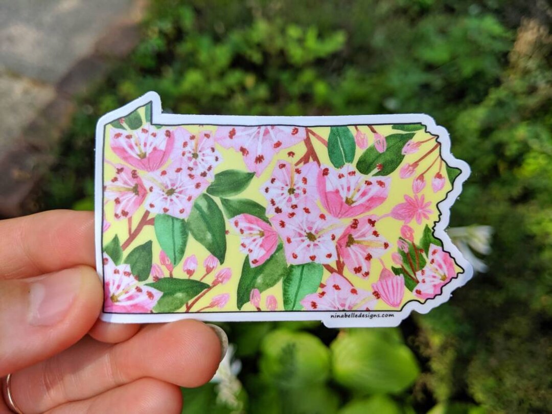 Pennsylvania State Map Watercolor Sticker. Vinyl Decal Sticker ...