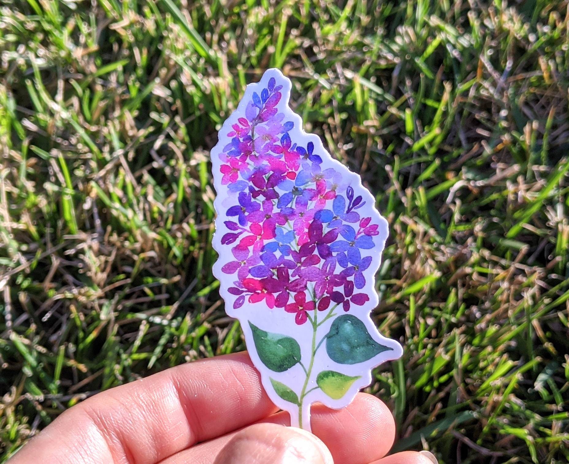 Lilac floral vinyl sticker. watercolor design sticker. Flower | Etsy