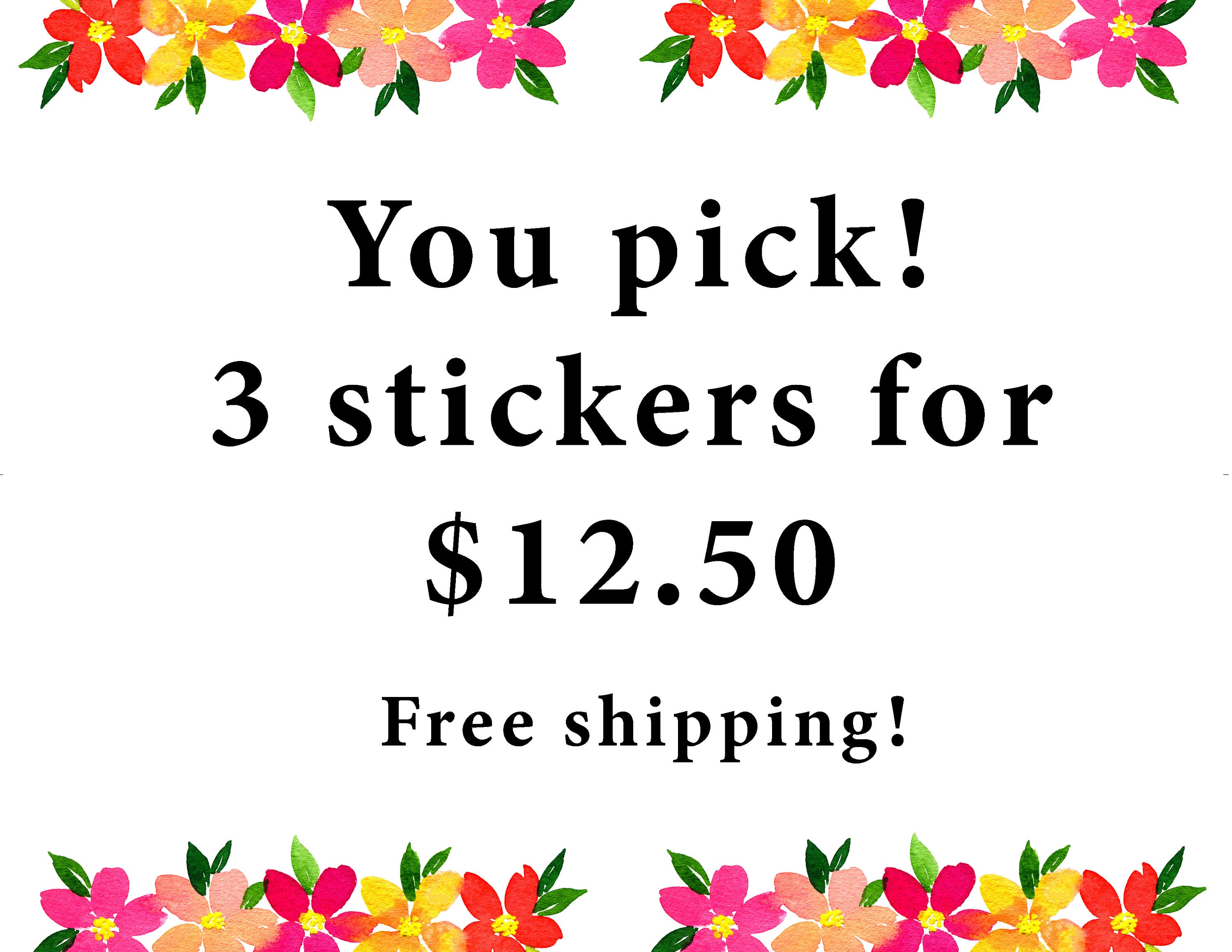 You Pick 3 Sticker Bundle | Etsy