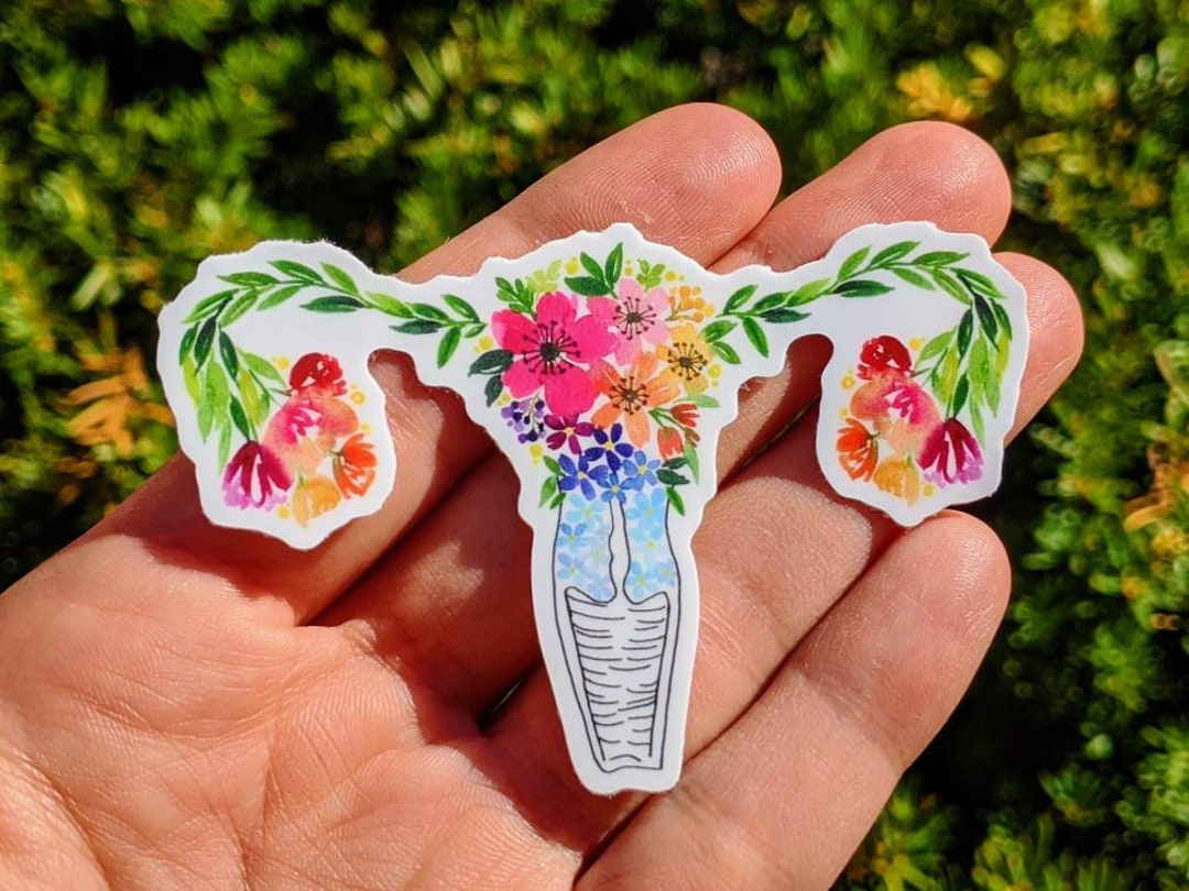Anatomical Uterus Floral Vinyl Decal Sticker. Laptop Sticker. Nurse ...