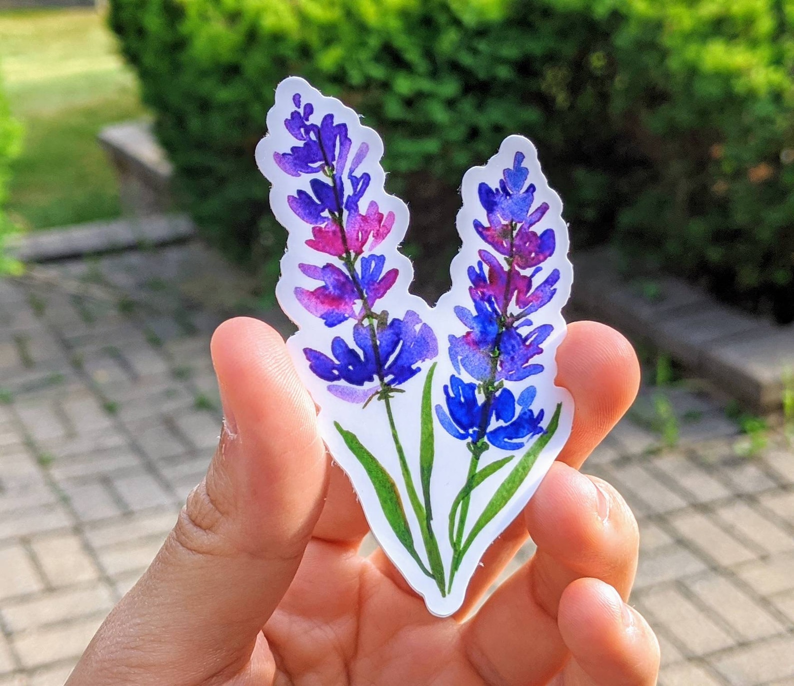 Lavender Floral Vinyl Sticker. Watercolor Design Sticker. - Etsy