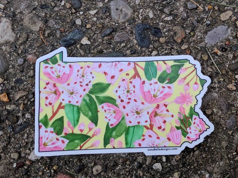 Pennsylvania State Map Watercolor Sticker. Vinyl Decal - Etsy