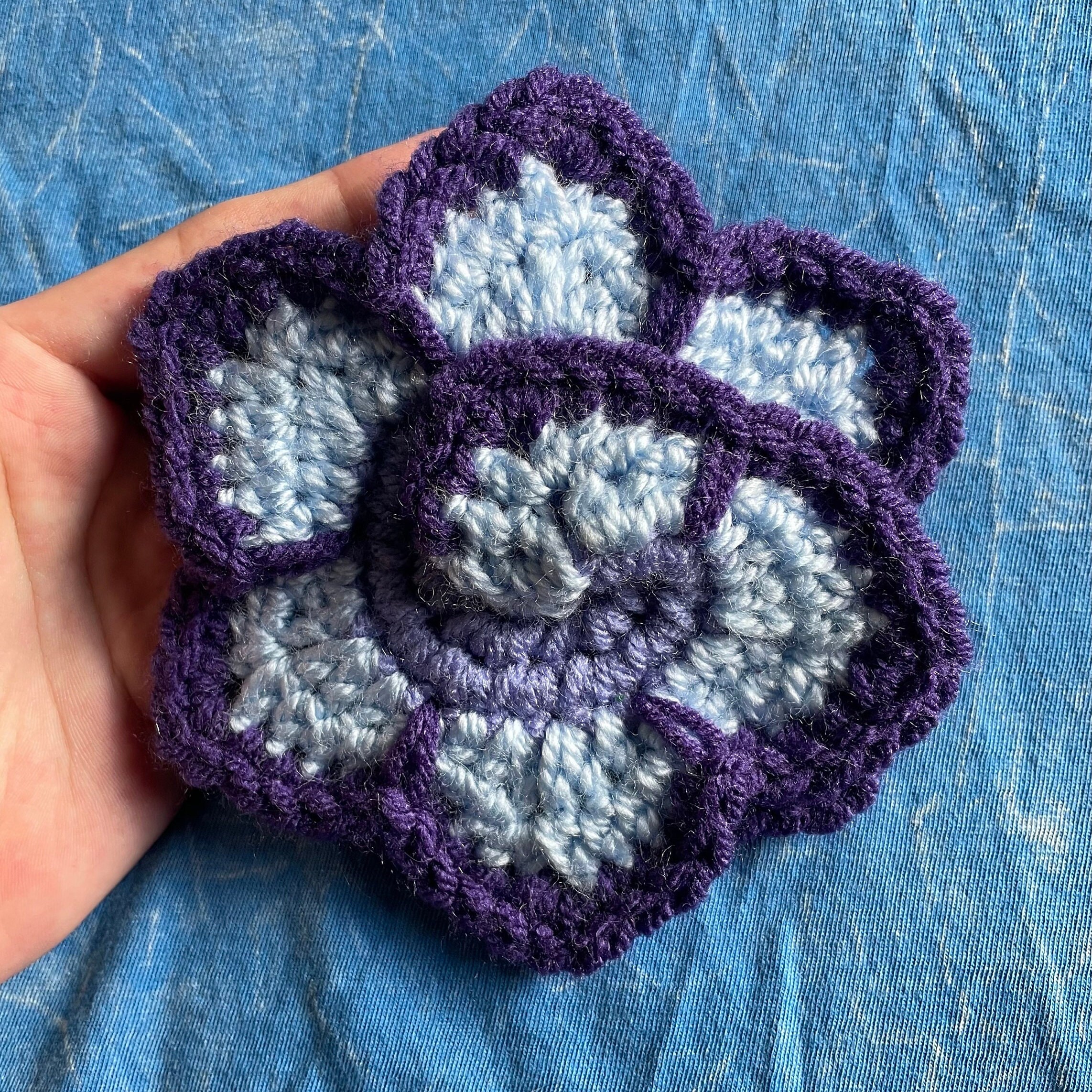 Crochet Silent Fidget Toy Flower With Pointed Pedals - Etsy