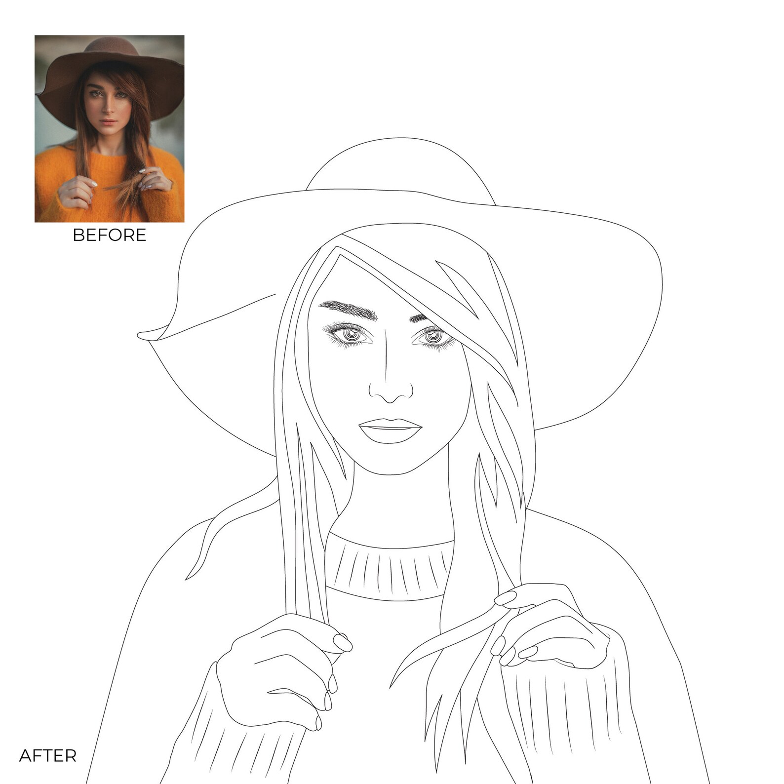 Custom Single Line Drawing, Minimalist Digital Portrait, Profile ...