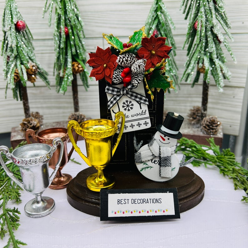 Best Decorations Contest Winner - Black Door With Snowman - Gold/silver ...