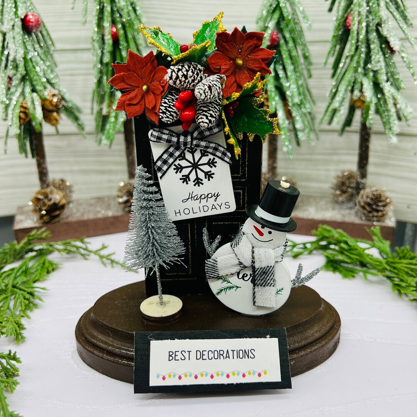 Best Decorations Contest Winner - Black Door With Snowman - Gold/silver ...
