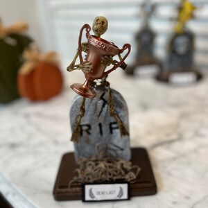 Gold/silver/bronze Tombstone Trophy Winner - Halloween Skeleton Party ...
