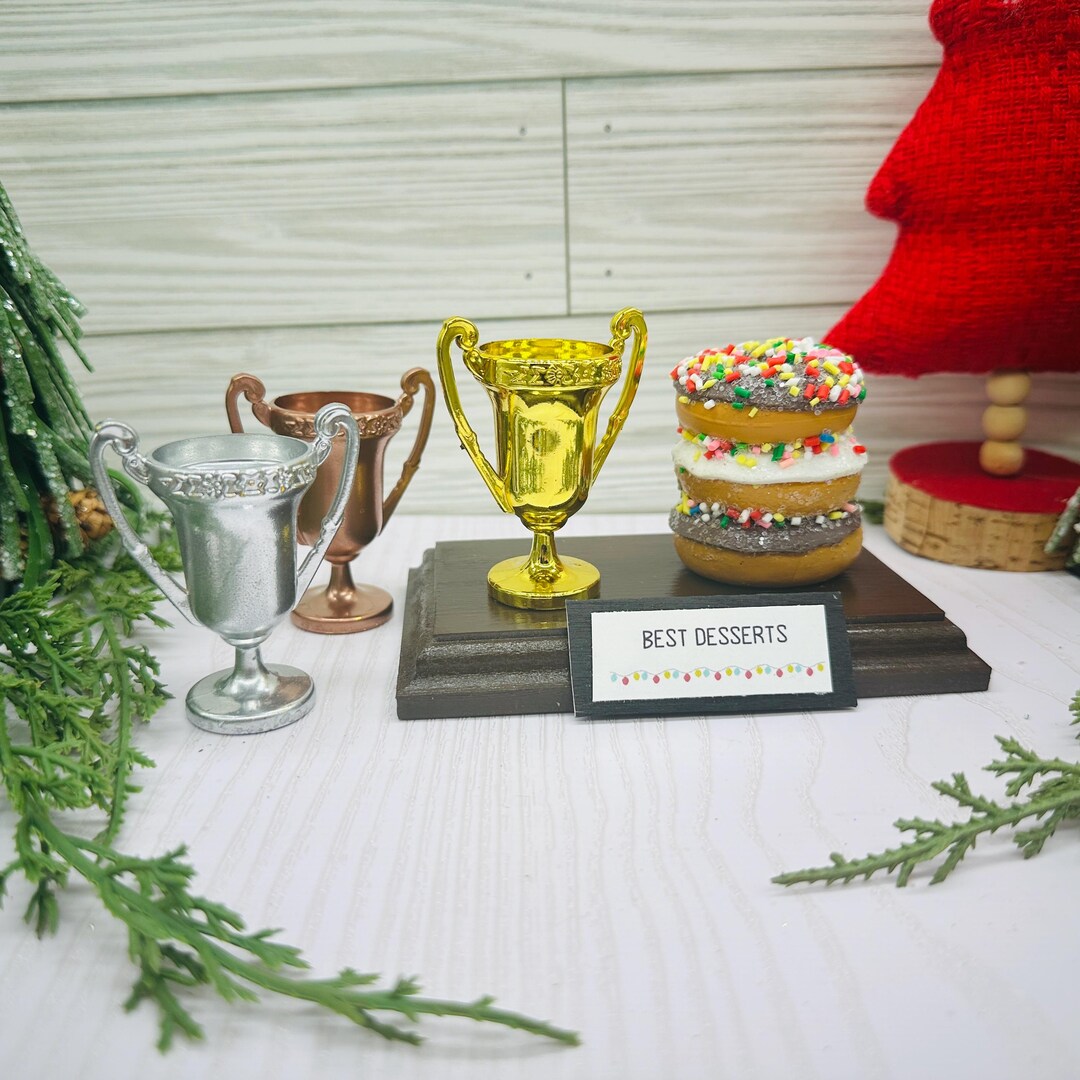 Chocolate/white Frosted Donut Trophy - Gold/silver/bronze Trophy ...