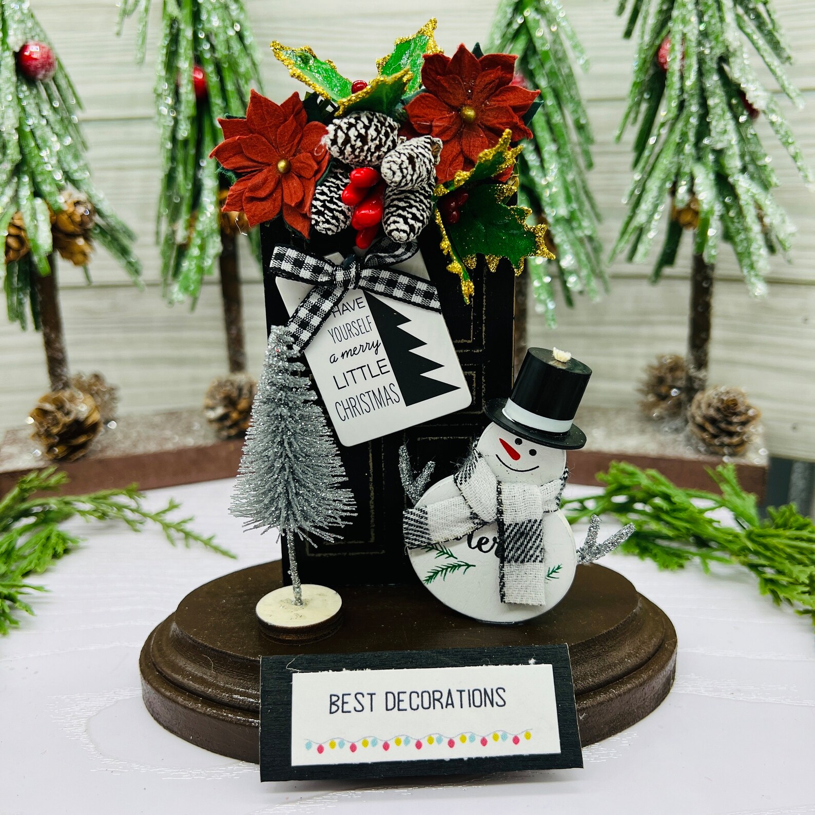 Best Decorations Contest Winner - Black Door With Snowman - Gold/silver ...