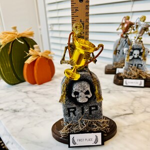 Gold/silver/bronze Tombstone Trophy Winner - Halloween Skeleton Party ...