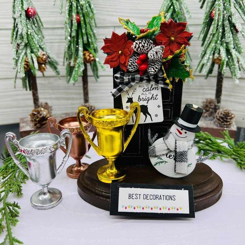 Best Decorations Contest Winner - Black Door With Snowman - Gold/silver ...