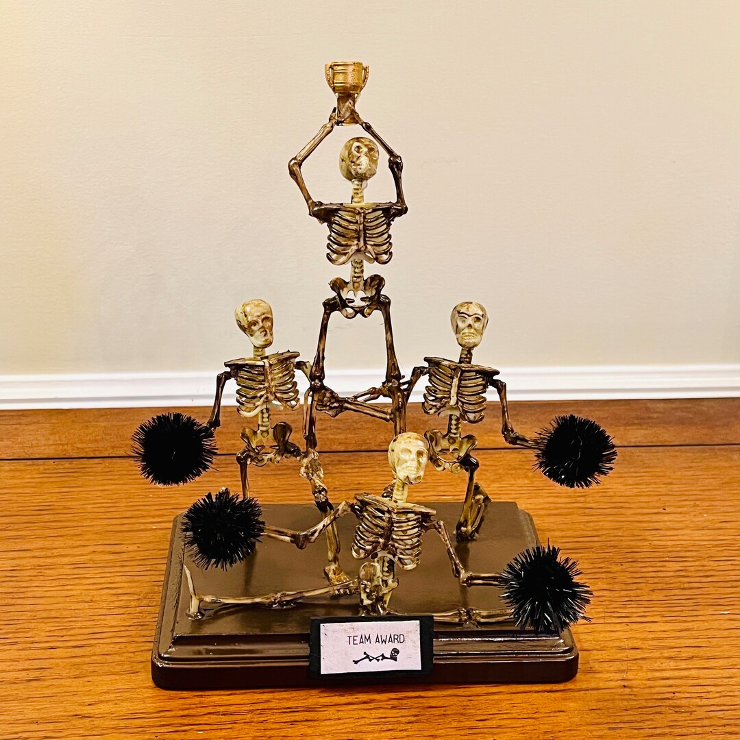 Cheer Team Award - Gold/silver/bronze - Halloween Skeleton Party Trophy ...