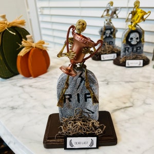 Gold/silver/bronze Tombstone Trophy Winner - Halloween Skeleton Party ...
