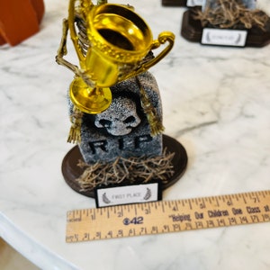 Gold/silver/bronze Tombstone Trophy Winner - Halloween Skeleton Party ...