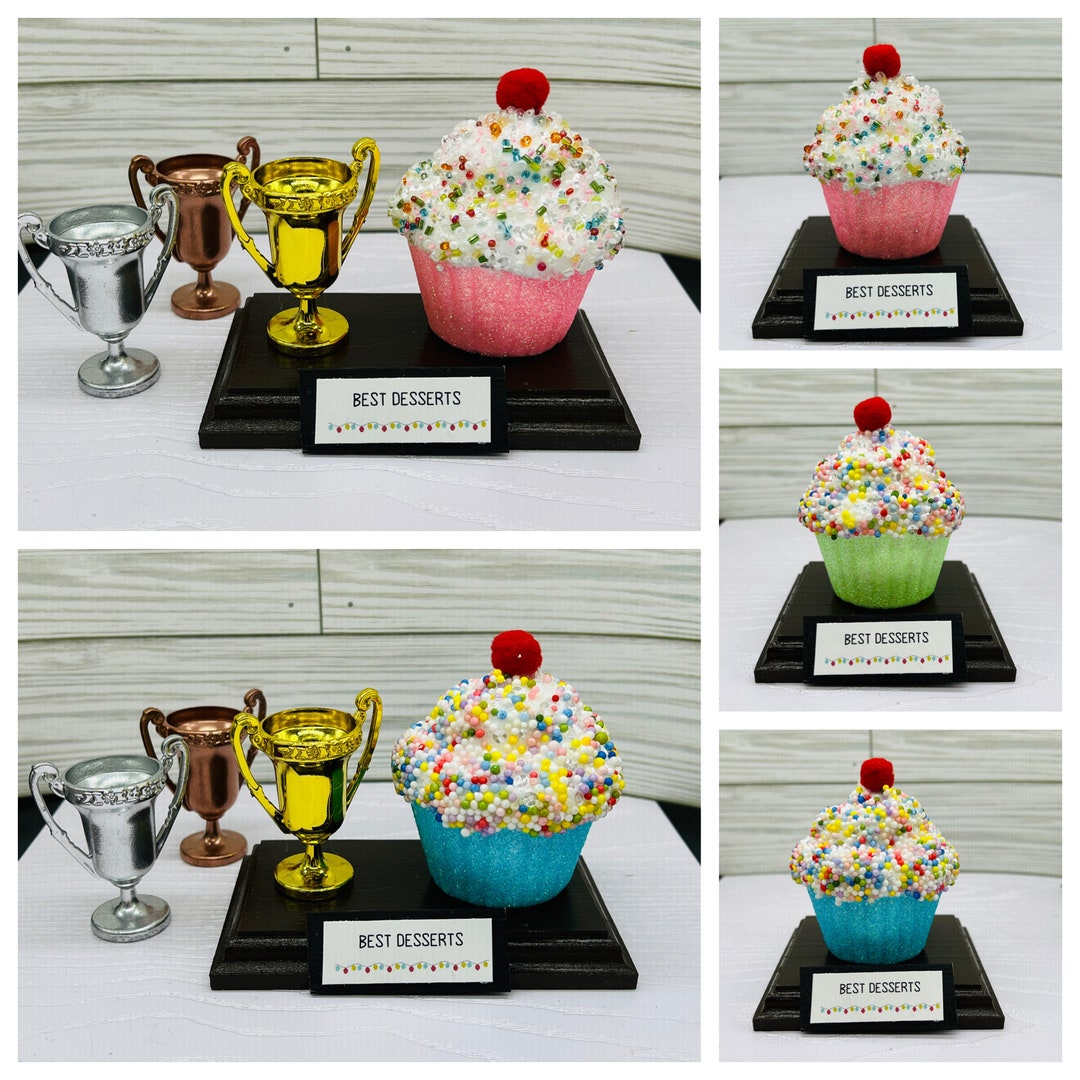 Cupcake Champion, Birthday Trophy or Baby Shower Gold/silver/bronze ...