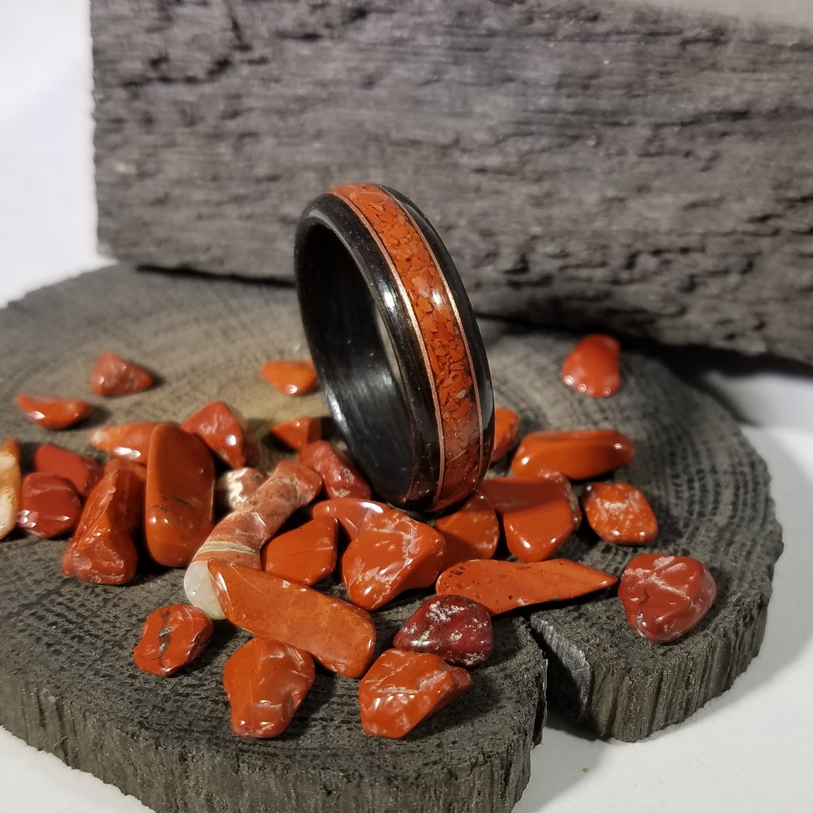 Ready to Wear: Morta - Bog Wood - Arizona Red Jasper - Copper Edgework ...