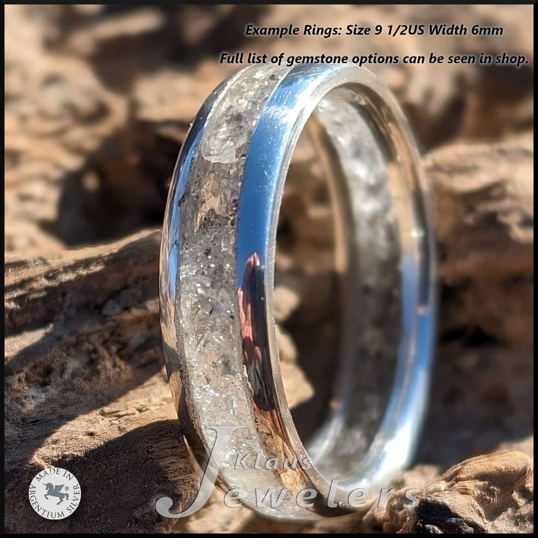 Herkimer Silver Ring : Floating Inlay - Herkimer Diamond Quartz - Solid ...