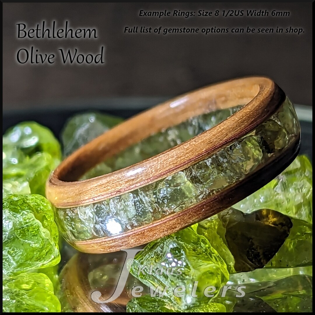 Peridot Wooden Ring: Floating Inlay - Arizona Peridot - Handmade in US ...