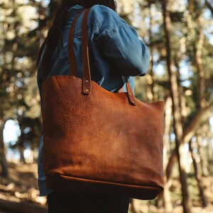 Fore Street Tote Bag - Made in Maine Top Grain Leather Tote - Rogue ...