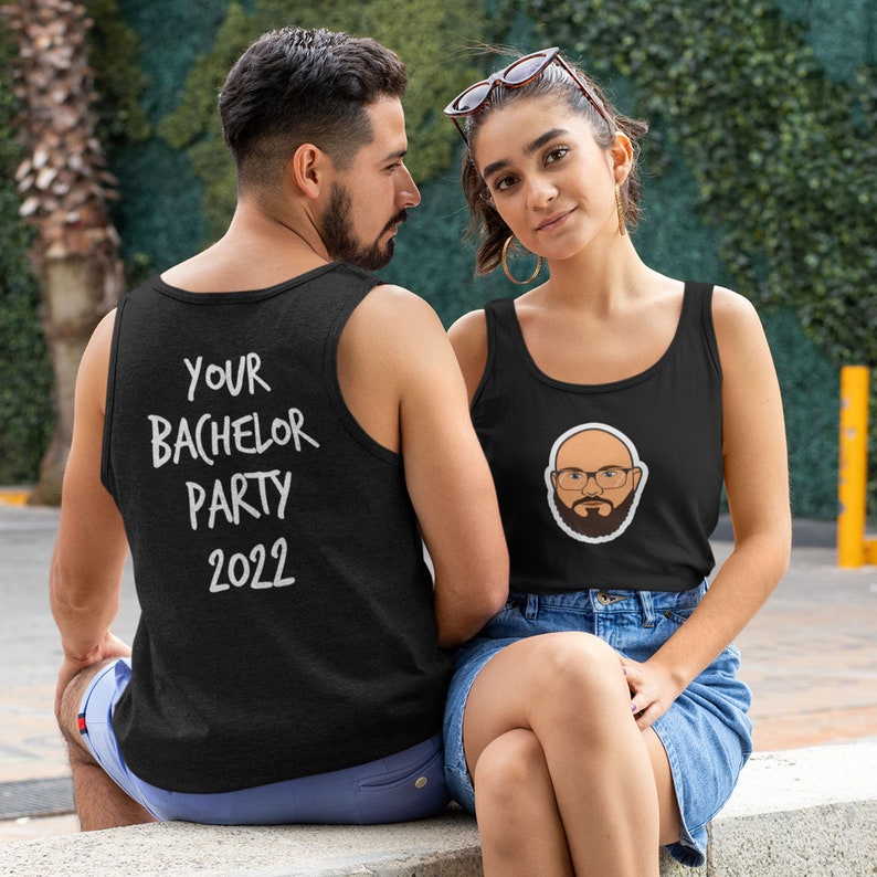 Bachelor Party Tanks Customized With the Groom's Full Color Face and ...