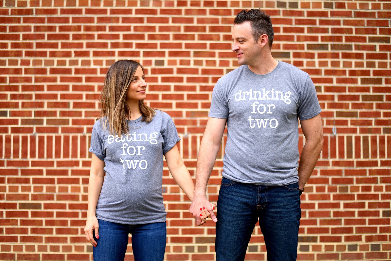 Eating for Two / Drinking for Two Pregnancy Announcement Shirts ...