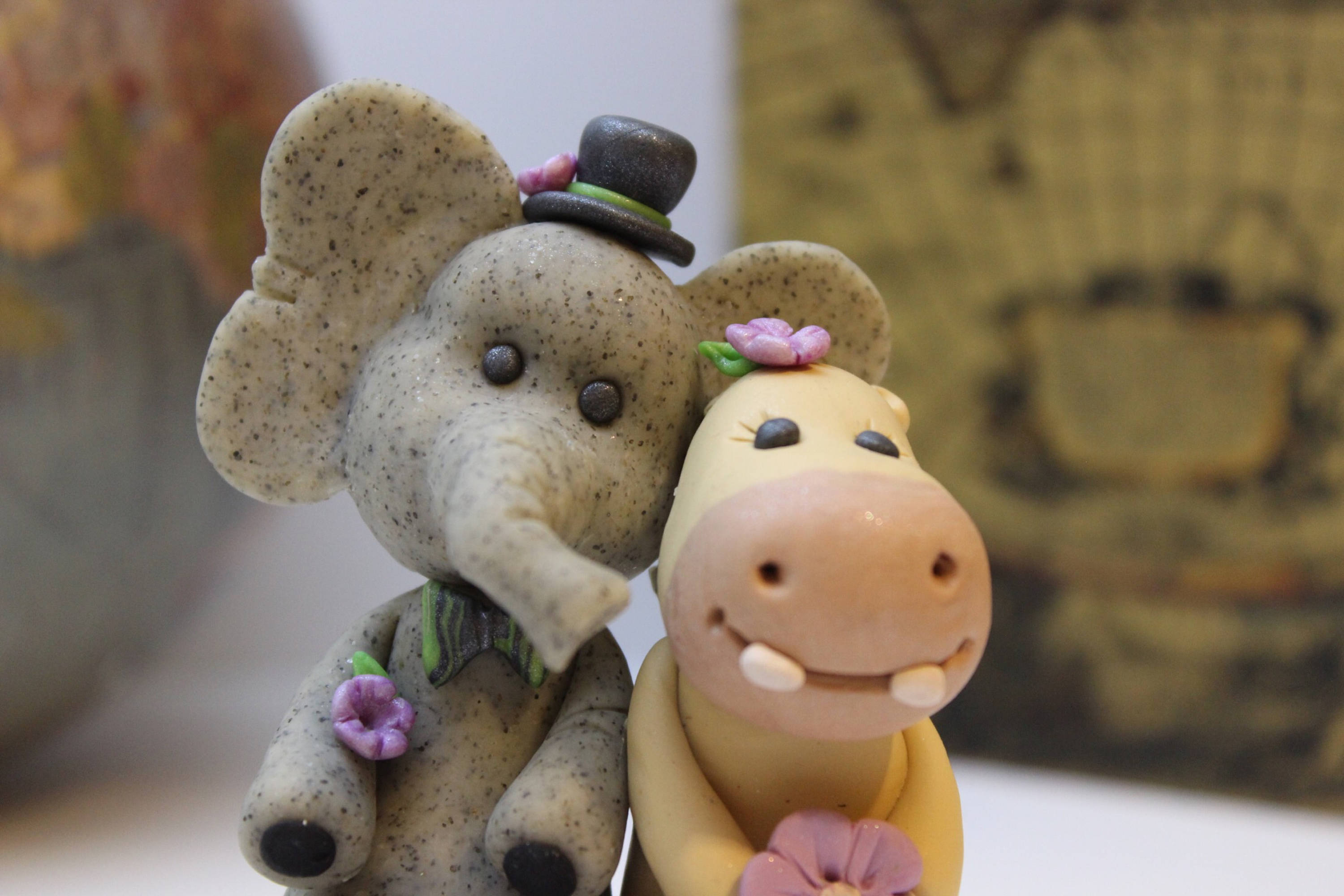 Elephant Wedding Cake Toppercake Topper Polymer Clay Wedding | Etsy