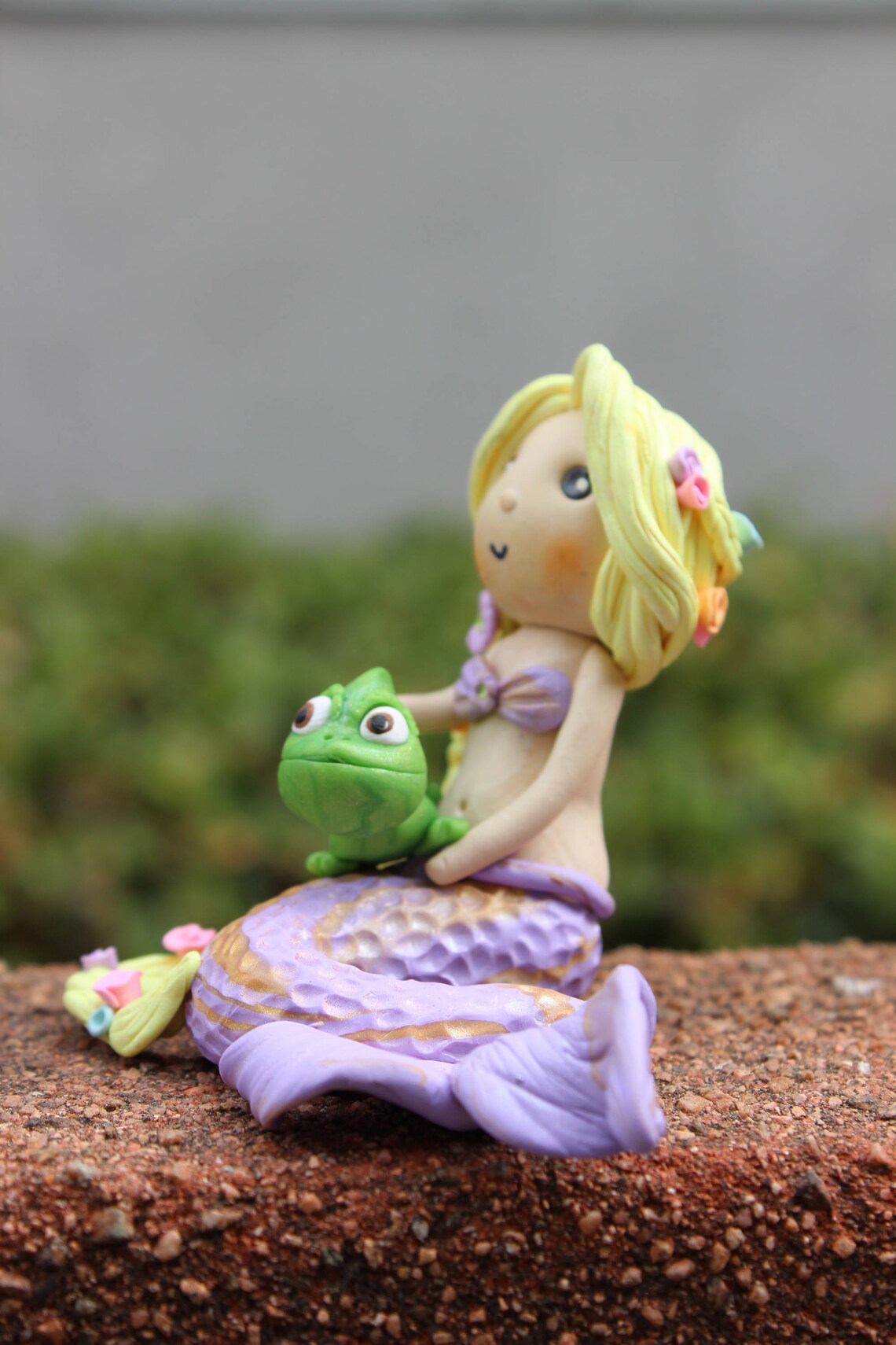 Mermaid Clay Cake Toppermermaid Cake Decorationsrapunzel | Etsy