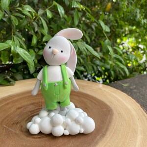 Air Dry Clay Bunny Cake Topper: Baby Shower, Birthday Decor - Etsy