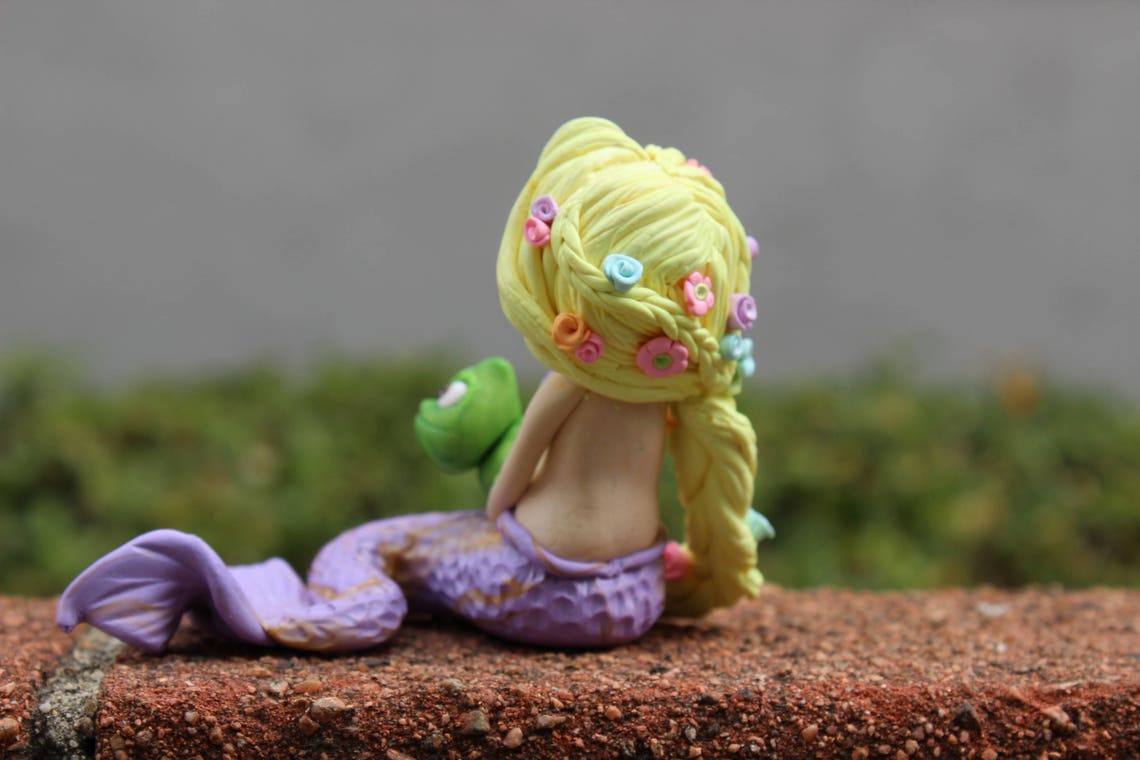 Mermaid Clay Cake Toppermermaid Cake Decorationsrapunzel | Etsy