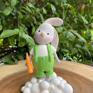 Air Dry Clay Bunny Cake Topper: Baby Shower, Birthday Decor - Etsy