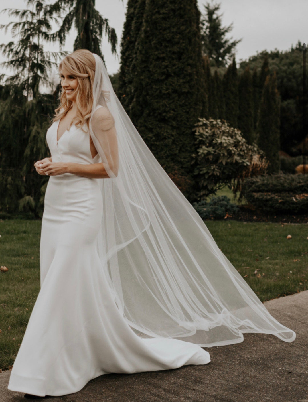 Thin Horsehair Drape Cut Veil - Etsy