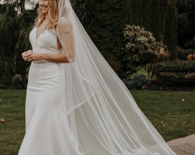 Thin Horsehair Drape Cut Veil - Etsy